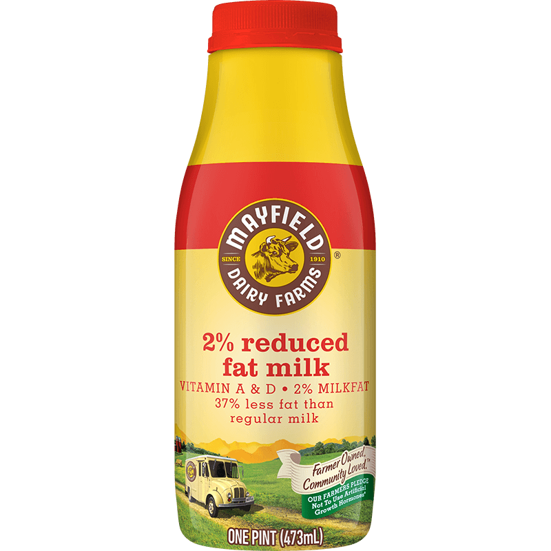 2% Reduced-Fat Milk Plastic Pint - Mayfield Dairy Farms®