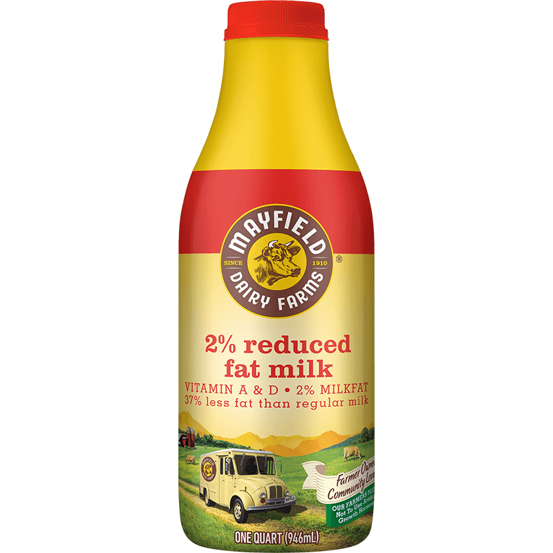 2% Reduced-Fat Milk Plastic Quart - Mayfield Dairy Farms®