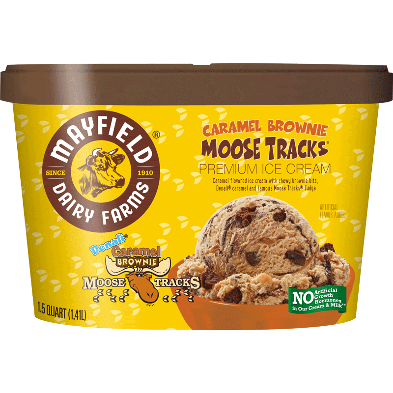 Moose Tracks® Caramel Brownie Ice Cream 1 5 Quart Mayfield Dairy Farms®