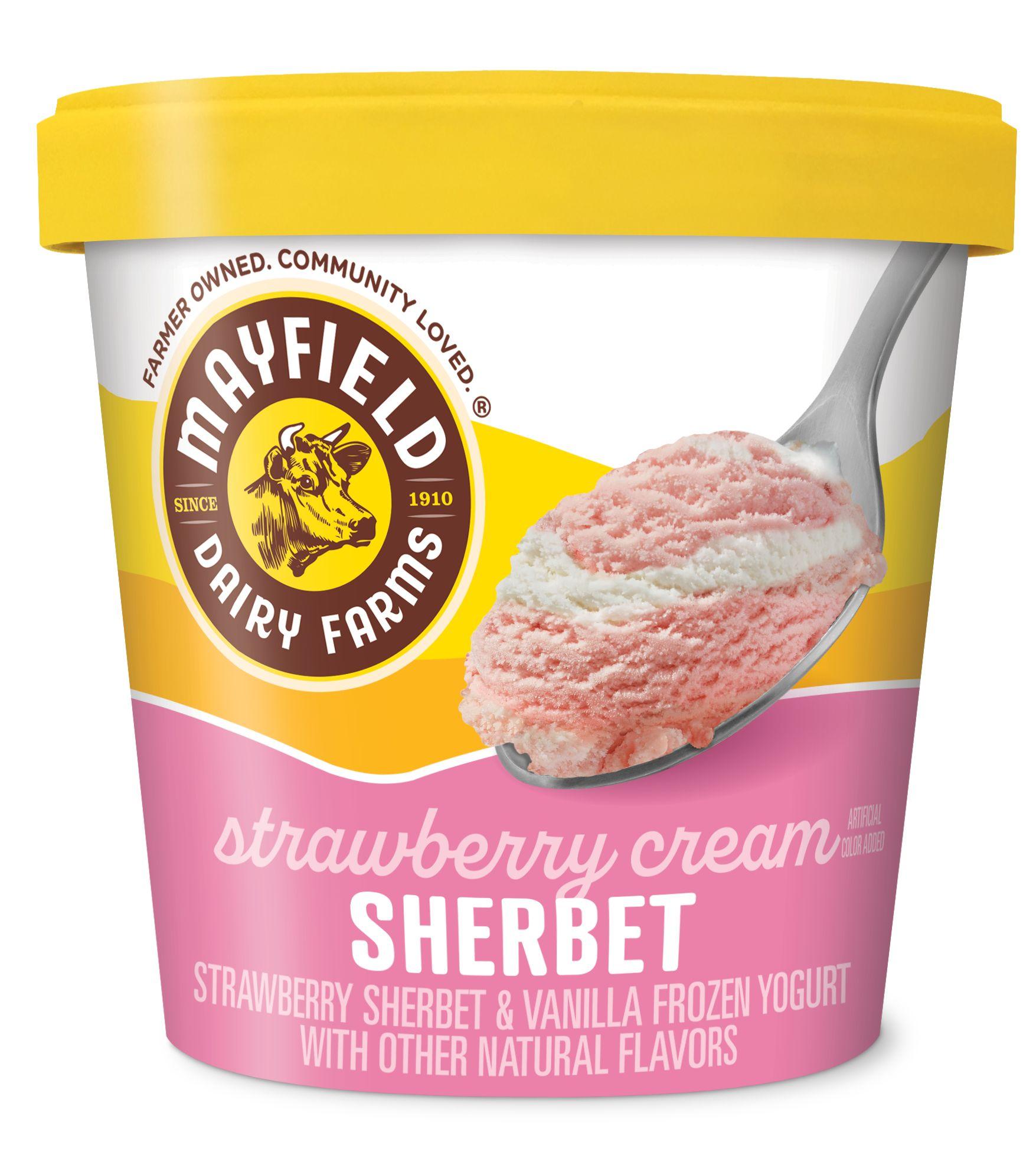 Strawberry Cream Sherbet Pint - Mayfield Dairy Farms®